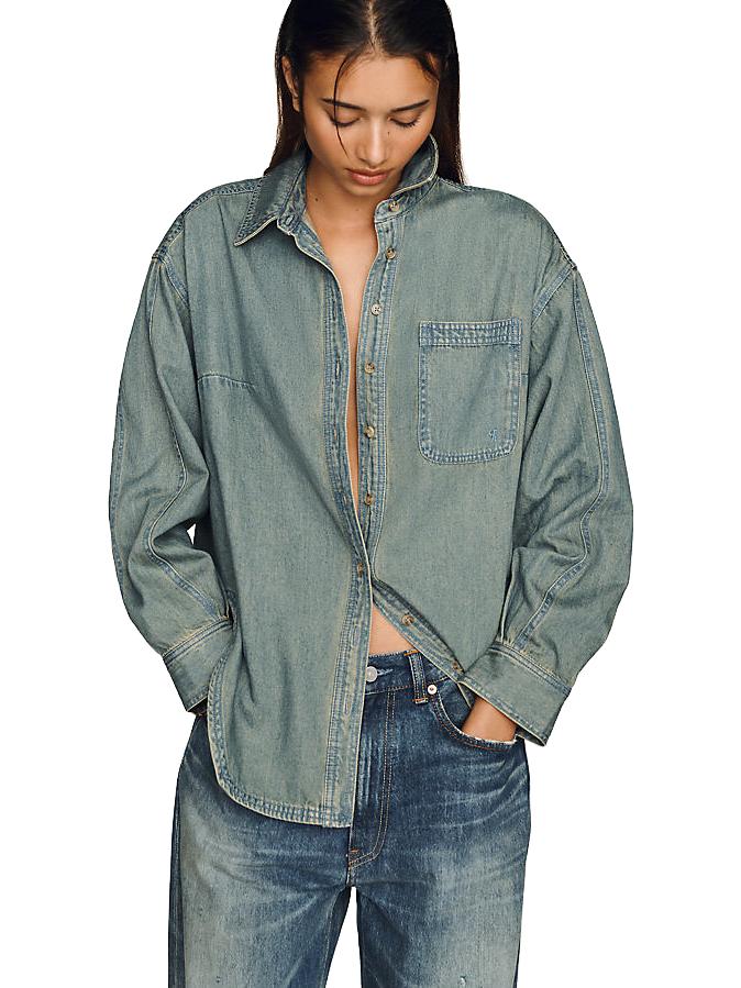 PILCRO Pilcro 100% Cotton Denim Buttondown Shirt